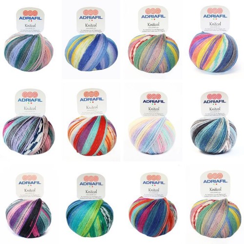 100% Italian Merino Wool Yarn - 50g Adriafil Knitcol DK Self-Striping ...