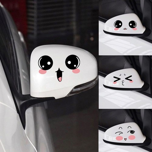 Funny Smiling Eye Face Sticker Rearview Mirror Stickers Reflective Car ...
