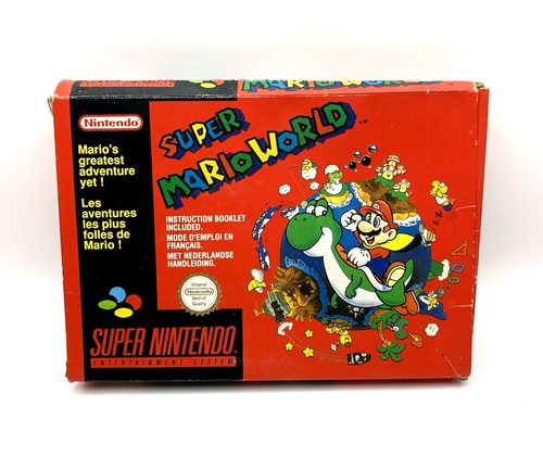 Super Mario World SNES. Rare Red Box Variant, Complete. Super Mario ...