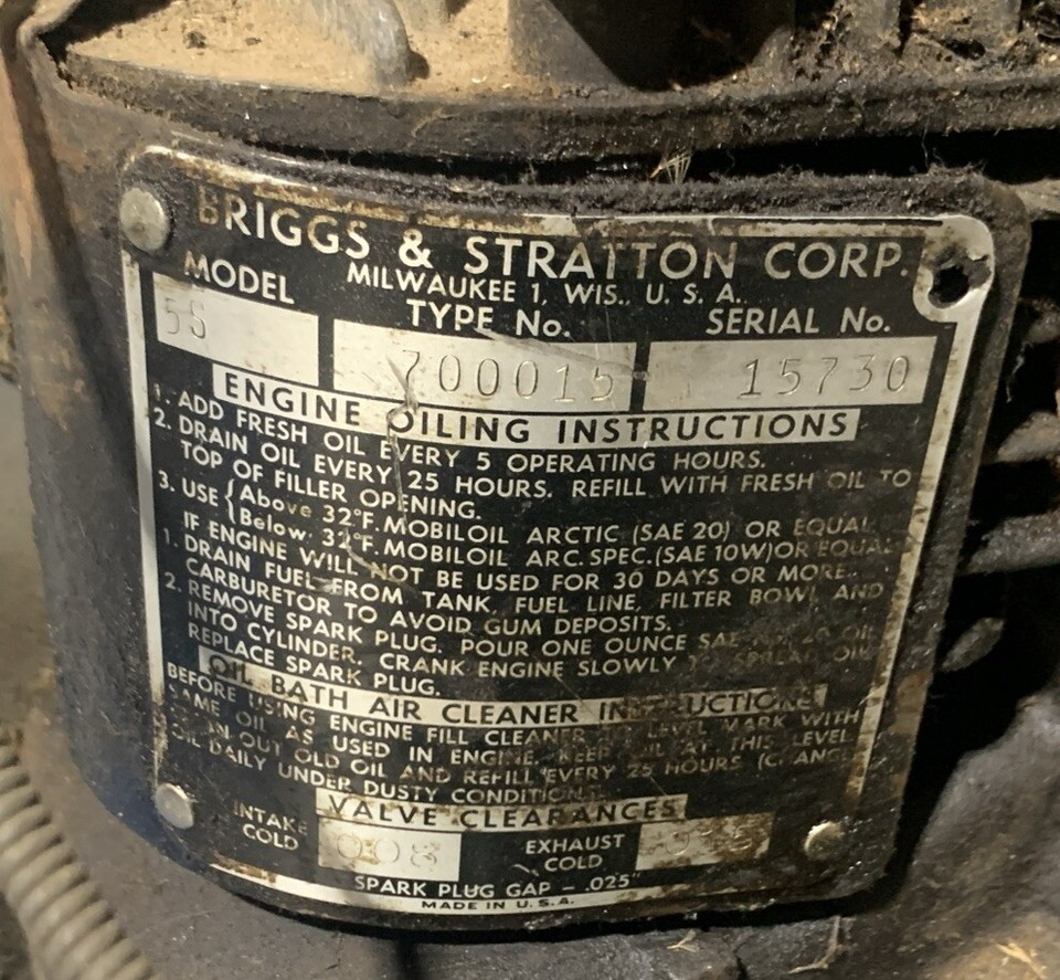 Original Briggs & Stratton Rope Start Model 5S Engine | eBay