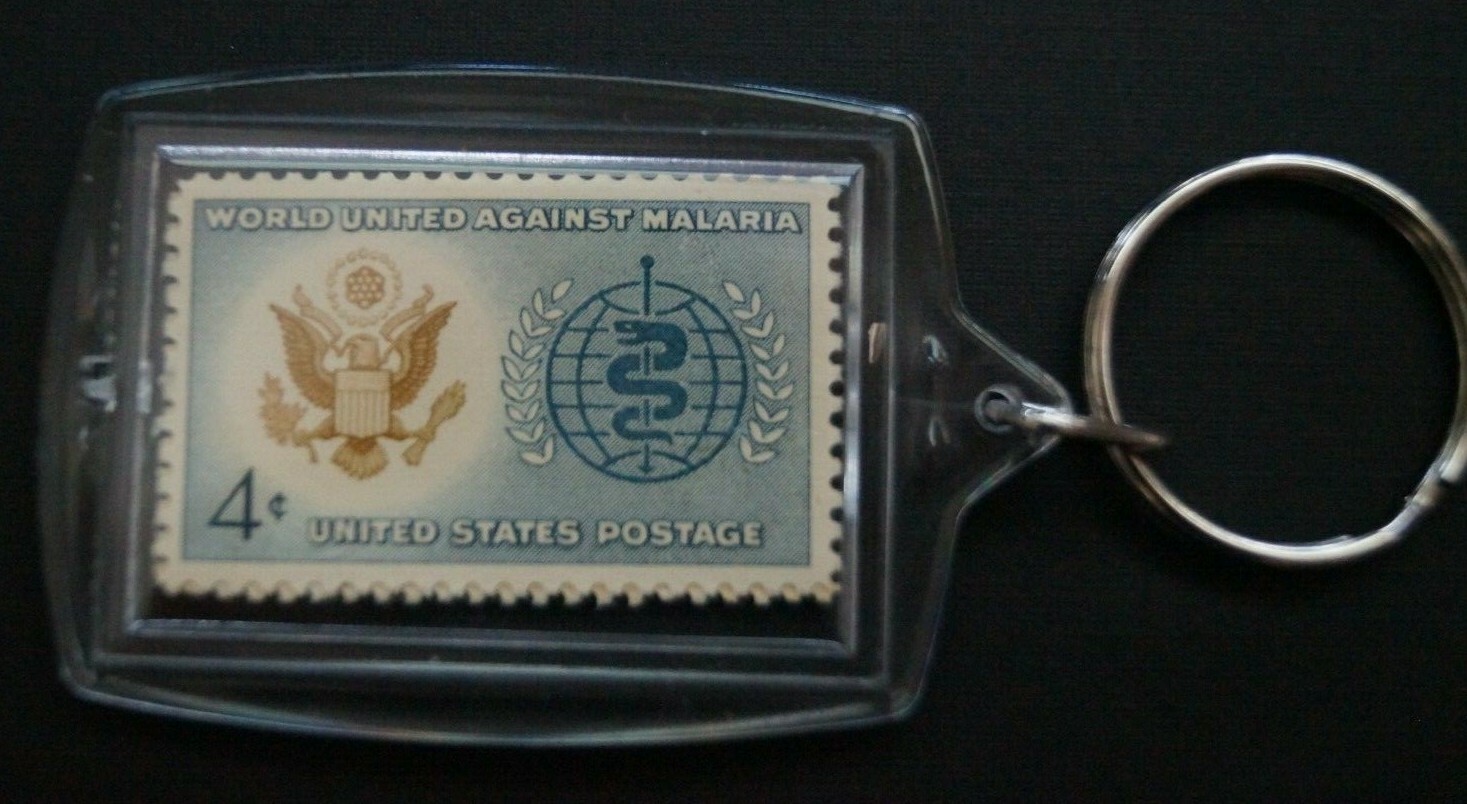 Vintage Postage Stamp Keychain | #1194 – 1962 4c Malaria Eradication | eBay