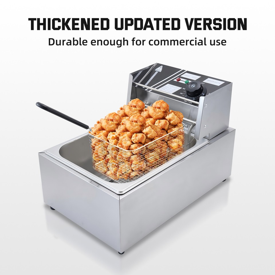 Electric Deep Fryer Frying Machine XL Fry Bask 6/12L Commercial 2500W ...