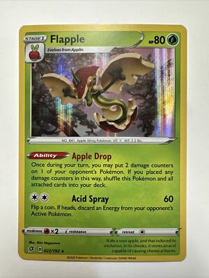 1x Flapple 022/192 RARE HOLO Rebel Clash Pokemon TCG Card NM | eBay