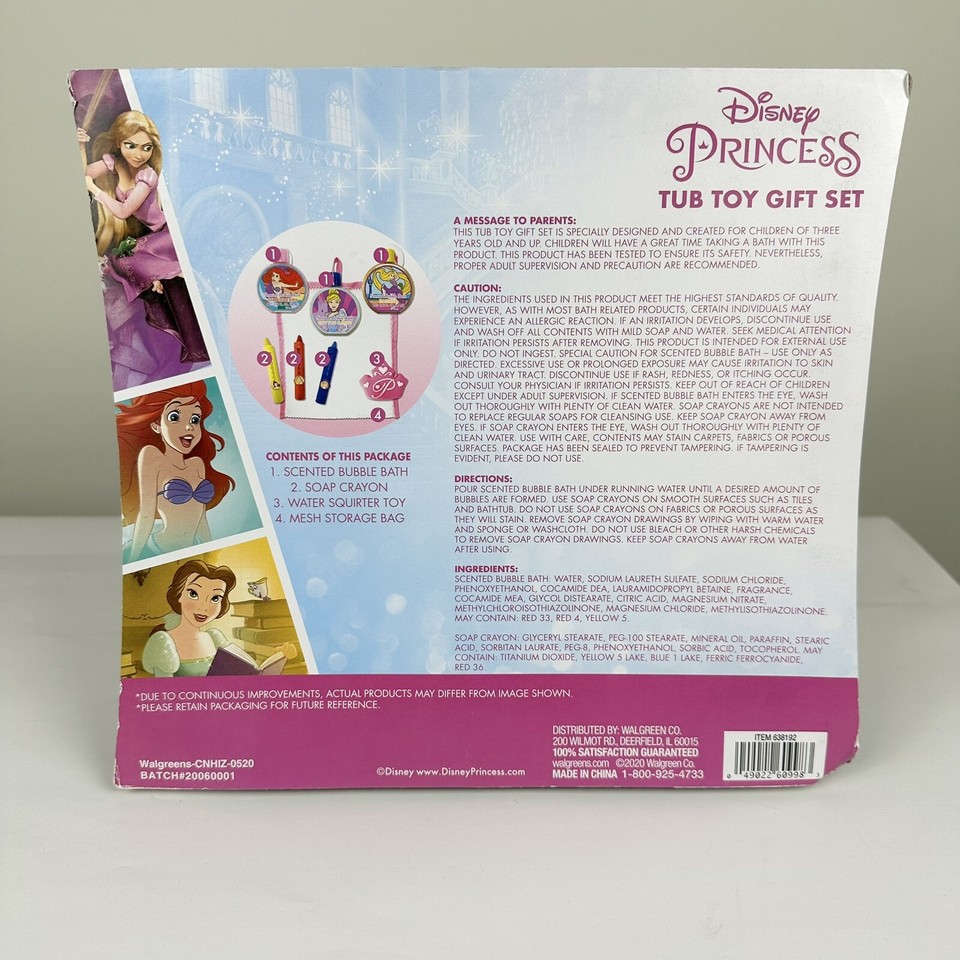 Disney Princess Tub-Bath Toy Gift Set, Ages 3+ New In Box | eBay