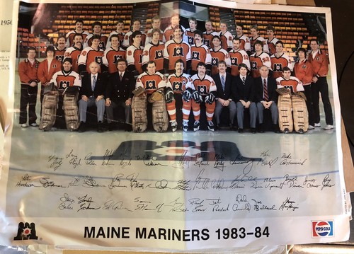 1983/84 Maine Mariners Pepsi ORIGINAL Journal Tribune 10" X 14" TEAM ...