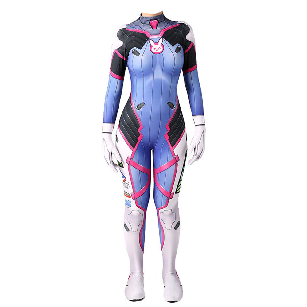 D.Va Jumpsuit Superhero DVA Bodysuit Cosplay Costume Tights For Adult ...