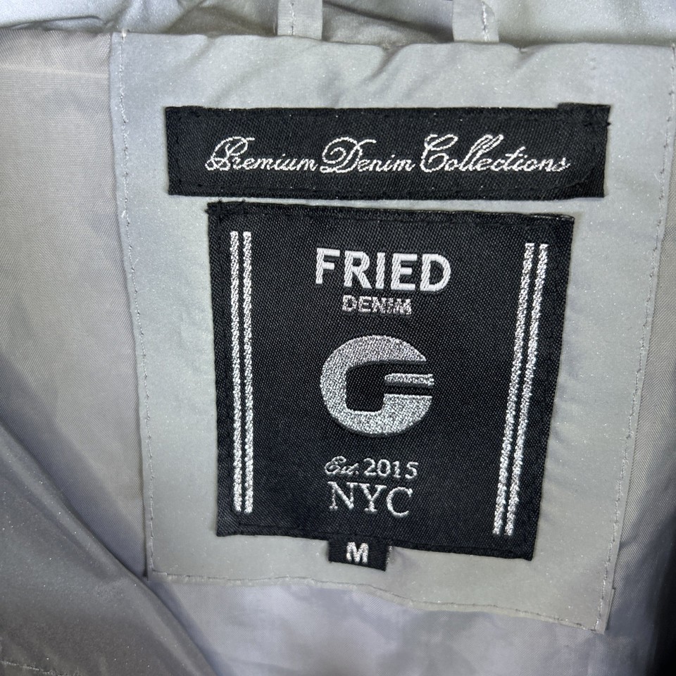 Fried Denim Silver Reflective Utility Wind Breaker Jacket Men’s Size ...