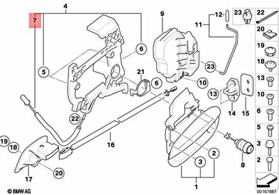 Genuine BMW Z4 Coupe Roadster E85 E86 Front Door Lock Bowden Cable ...