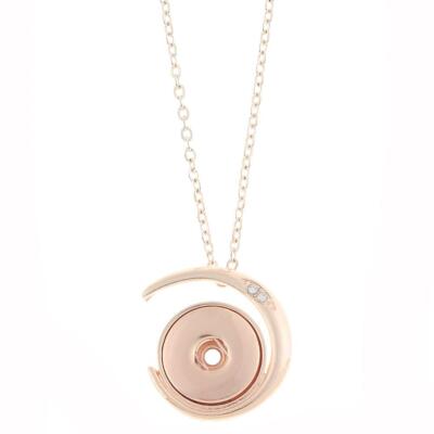 Fit Ginger Snap Necklace Rose Gold plated Snap with Rhinestones Chain ...