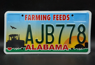 Colorful ALABAMA FARM License Plate - FARMING FEEDS Barn Ranch Tractor ...