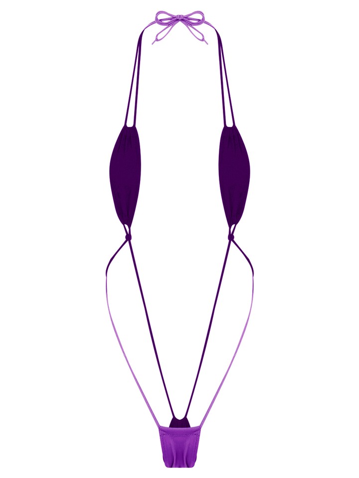 Womens Monokini Swimsuit One Piece Micro Thong Bodysuit Teddy Bikini AU ...