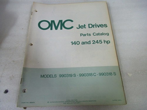 PM37 OMC Jet Drives 140 & 245 HP Final Edition Parts Catalog Manual P/N ...