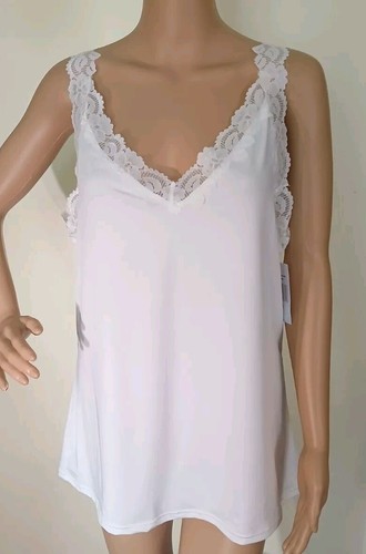 NWT BAY STUDIO INTIMATES IVORY SIZE XL CAMISOLE CAMI STRETCH LACE TRIM ...