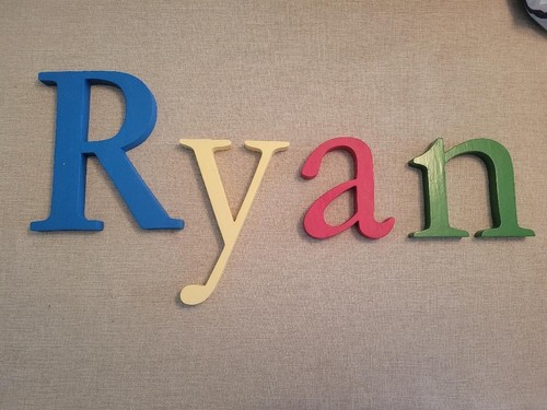 Pottery Barn Wooden Letters Ryan Primary Colors | eBay