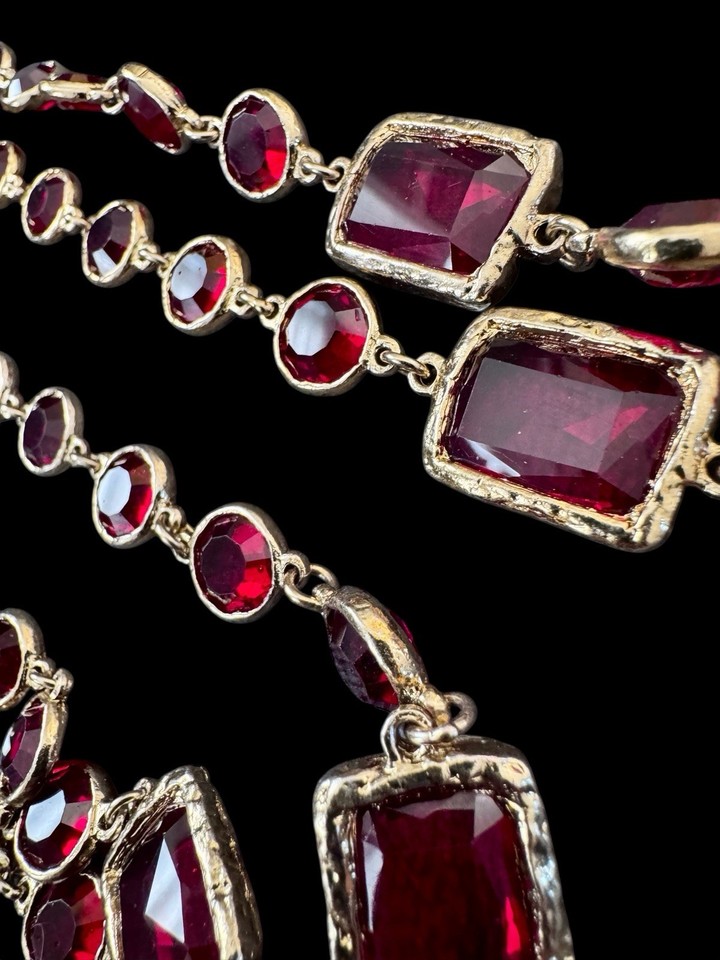 Vintage Chanel 1981 Chicklet Necklace In Red | eBay