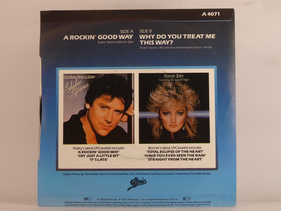 SHAKIN' STEVENS & BONNIE TYLER A ROCKIN' GOOD WAY (105) 2 Track 7 ...