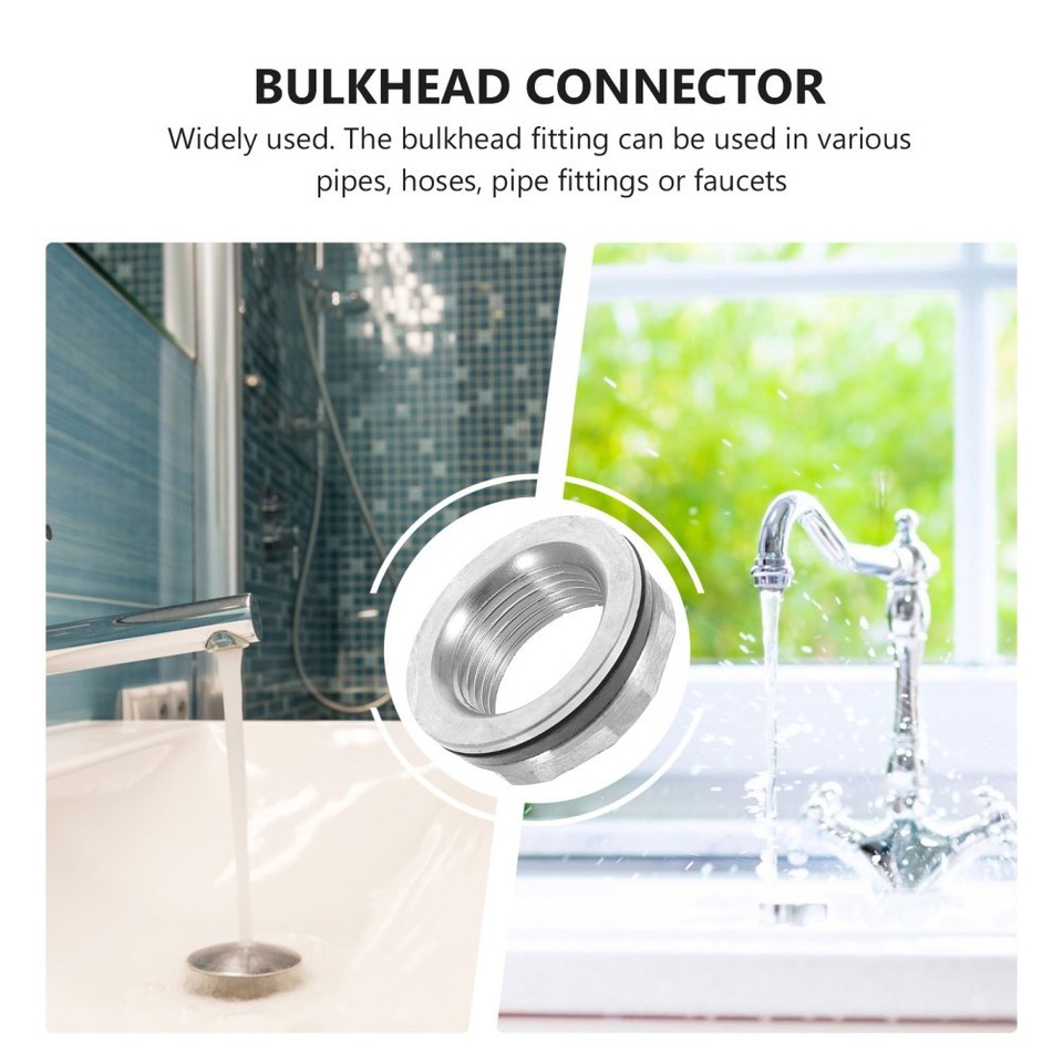 2 Pcs Stainless Steel Water Tank Connector Water Outlet Bulkhead ...