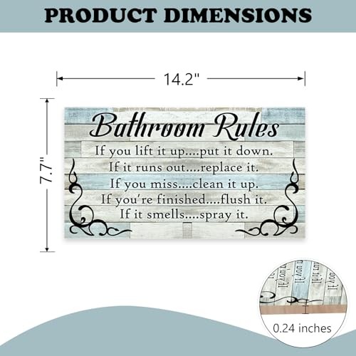 Front Door Sign, Funny Wood Hanger Toilet Restroom Home Decor, Bathroom ...