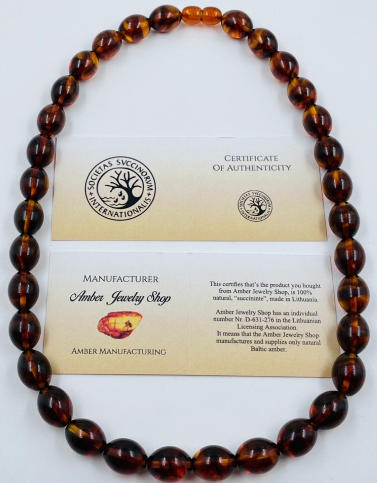 Amber Necklace Natural Baltic Amber Bead Necklace Gemstone Jewelry ...