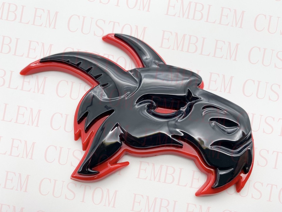 2x Black With Red Head Emblem for Ram 1500 2500 3500 Fender badge ...