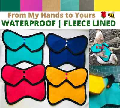 Chicken Saddle FLEECE Lined WATERPROOF ADJUSTABLE SNAPS Apron Feather ...