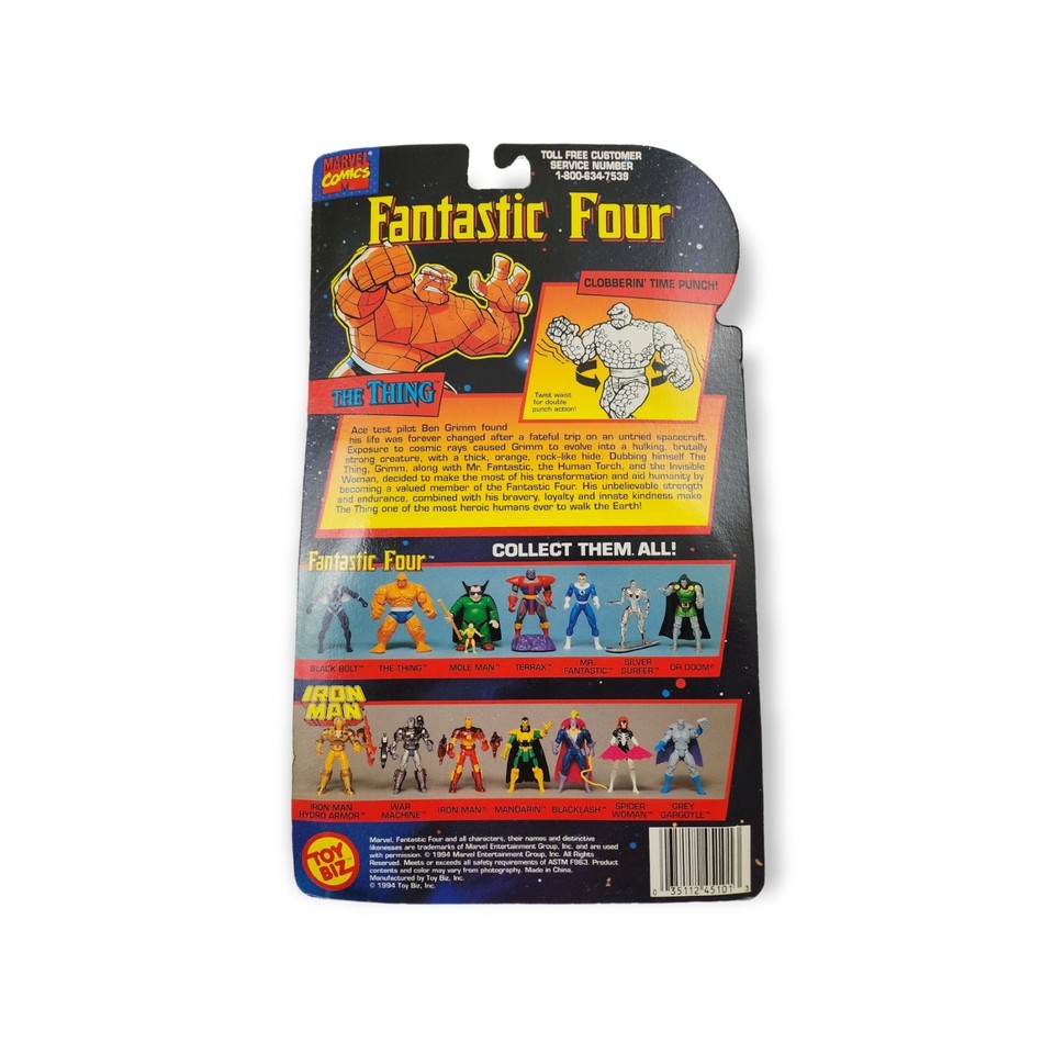 1994 Toy Biz Fantastic Four The Thing Action Figure Marvel Comics ...