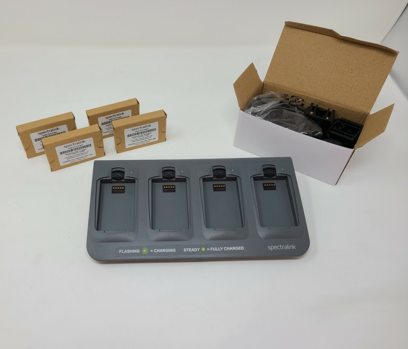 Spectralink Quad Charger w/ Power Supply and (4) Standard Batteries | eBay