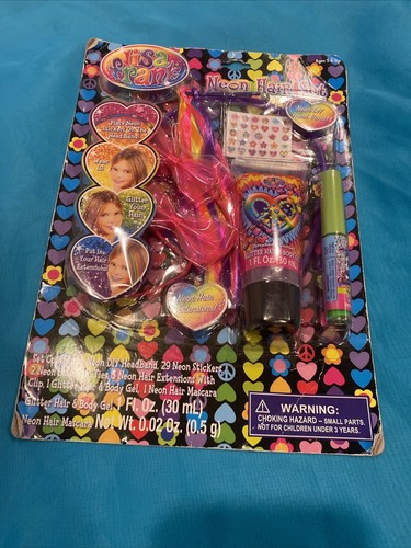 Lisa Frank Neon Hair Set 2014 New Sealed Headband Stickers Glitter Gel ...