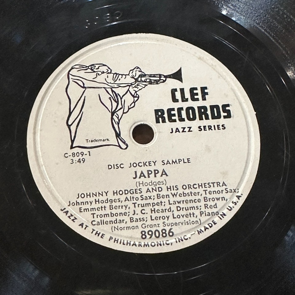 JOHNNY HODGES Sheik of Araby / Jappa Clef Records 78 NM Jazz 10 ...