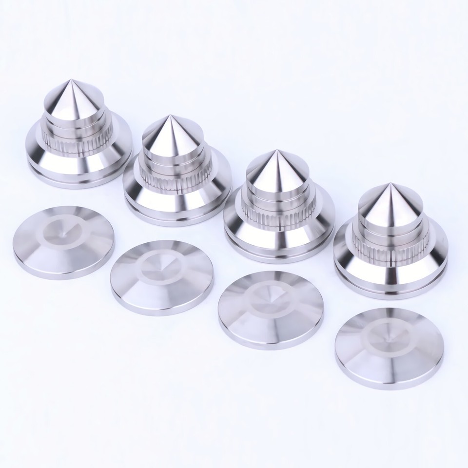 4pcs Adjustable Stainless Steel HIFI Speaker Turntable Isolation Feet ...