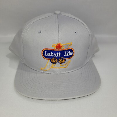 Labatt Lite Beer Vintage Snapback 1980s Hat Solid Back Grey Truckers ...