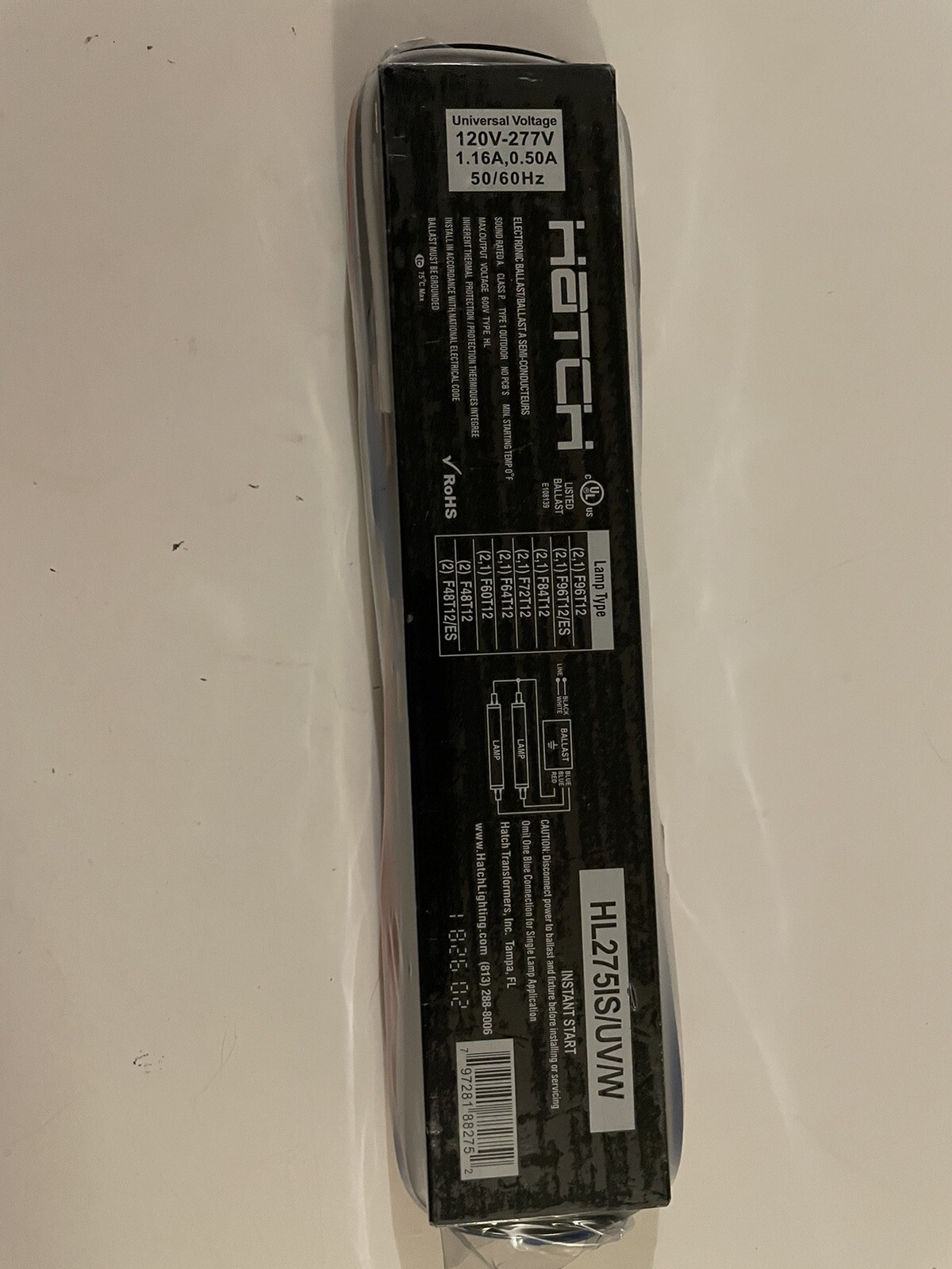 Hatch HL275IS/UV/W Instant Start Fluorescent Ballast 120-277V 50/60hz ...