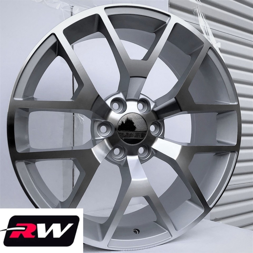 24" inch Cadillac Escalade Replica Honeycomb Wheels Machined Silver ...