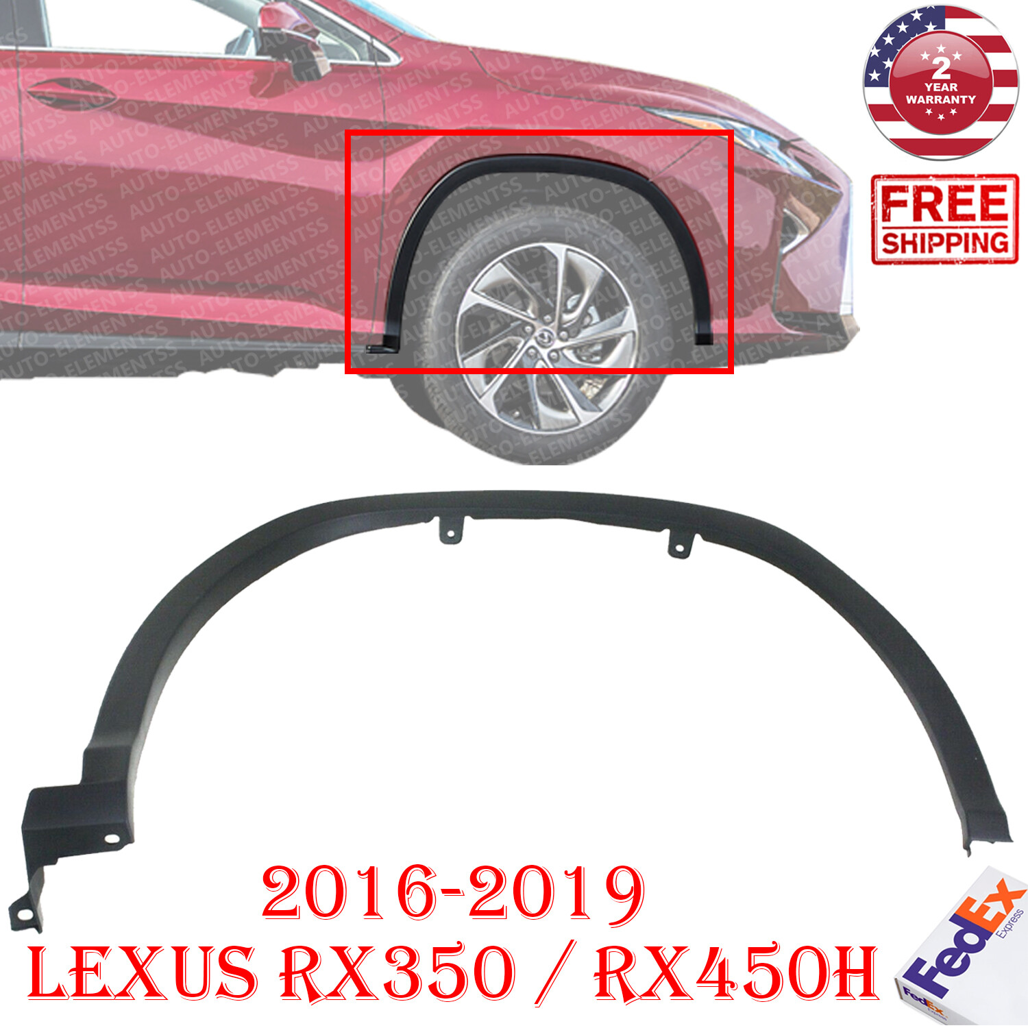 Fender Flare Front Passenger Side For 2016-2019 Lexus RX350 / RX450H | eBay