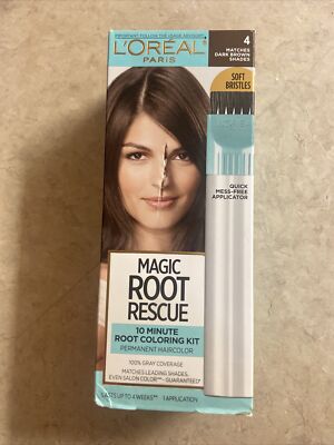 L'oreal Magic Root Rescue 10 Minute Root Hair Coloring Kit - 4 Dark ...