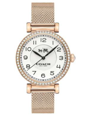 COACH 14503398 WHITE DIAL ROSE GOLD STAINLESS MESH BAND LADIES WATCH | eBay