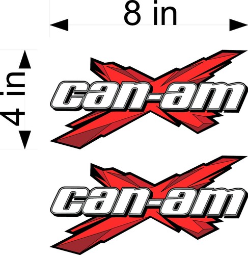 CAN-AM X Logo / RED / 8" Pair vinyl decals, stickers, graphics | eBay