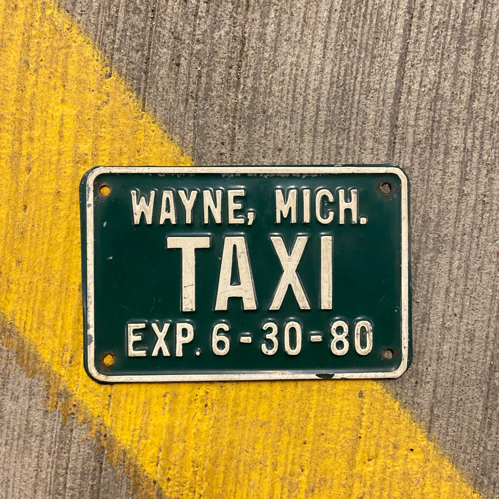 1980 Wayne Michigan Taxi License Plate Vintage Auto Garage Small ...