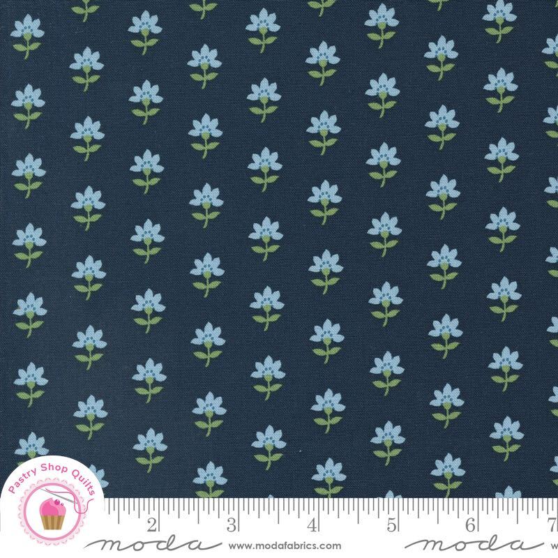 Moda SHORELINE 55301 14 Navy Blue Floral CAMILLE ROSKELLEY Quilt Fabric ...