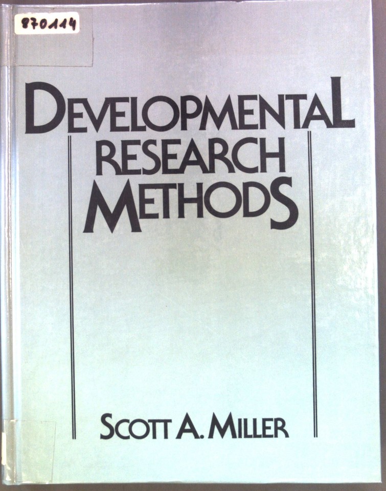 Developmental Research Methods. Miller, Scott A.: | eBay.de
