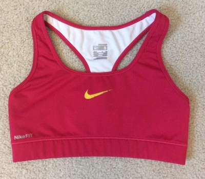 Nike Sports Bra Livestrong Dark Pink Yellow Unpadded Women’s Size Small ...