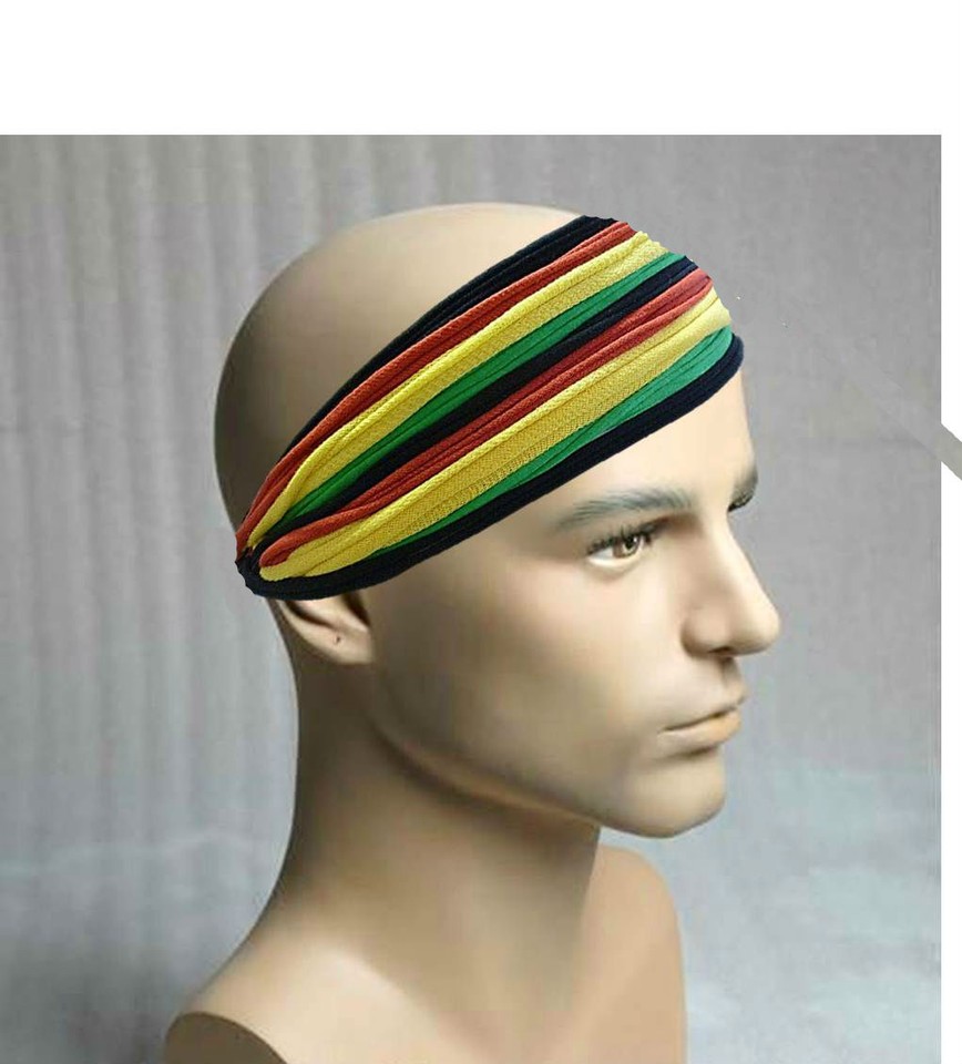 Rastafarian Jamaican Headband Headscarf Reggae Mens Head Wap Dreadlock ...