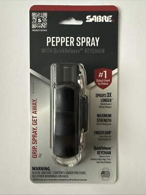 SABRE Pepper Spray Keychain with Quick Release, Black Color, New, | eBay
