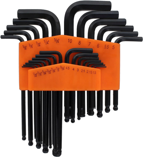 Orange SAE-Inch/Metric/mm Ball Point Hex Socket Driver Allen Key Combo ...
