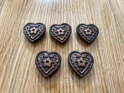 Western Antique finish Heart Conchos 20 mm 5 PCS Leather Decor with ...