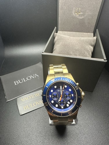 Bulova Mens Chronograph Quartz Watch Calendar Date Luminous 44mm 98B377 ...