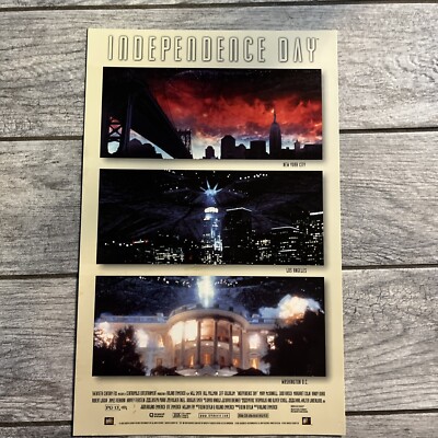 Independence Day 1996 Movie Poster 11.5x18 Thin Card Stock Promo Rare ...