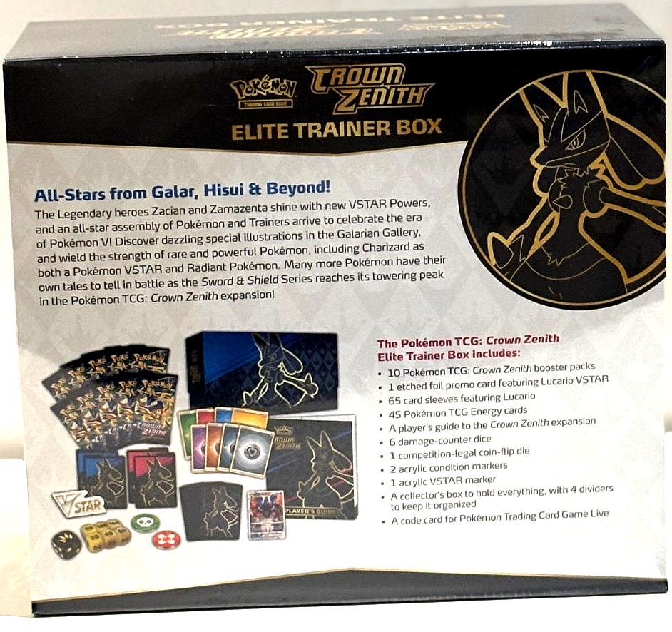 Pokemon TCG: Crown Zenith Elite Trainer Box ETB Factory Sealed NIB | eBay