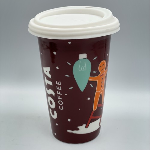 Costa Coffee Christmas Gingerbread Man & Penguin Ceramic Travel Mug ...