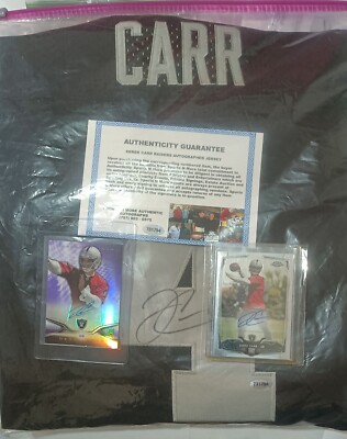Derek Carr Signed Nike Jersey COA 2014 Topps Chrome Platinum Auto Cards ...